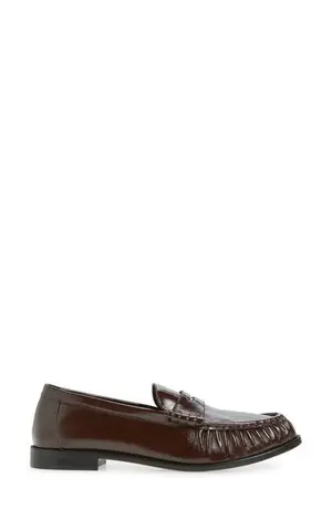 Jeffrey Campbell Stallone Penny Loafer - Brown Crinkle Patent