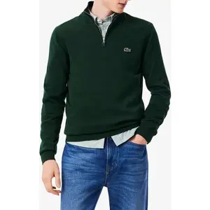 Lacoste Regular Fit Quarter-zip Sweater - Sinople
