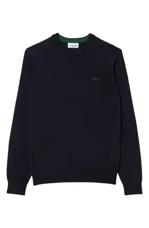 Lacoste Merino Wool Crewneck Sweater - Marine