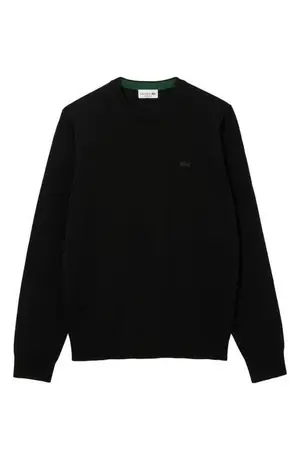 Lacoste Merino Wool Crewneck Sweater - Noir