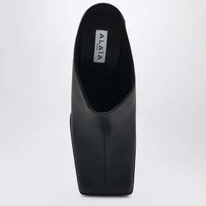 Alaïa Square Toe High Heel Mules - Black