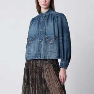 Chloé Gathered Denim Jacket