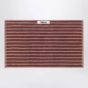TEKLA Striped Reddish-brown Guest Towel 30x50 Cm - Green