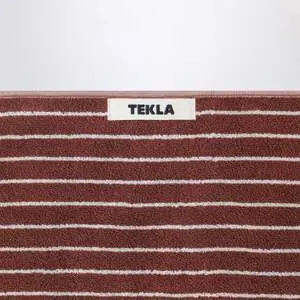 TEKLA Striped Reddish-brown Guest Towel 30x50 Cm - Green