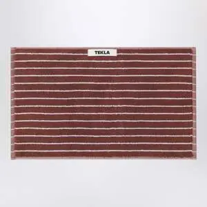 TEKLA Striped Reddish-brown Guest Towel 30x50 Cm - Green