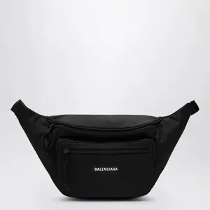 Balenciaga Explorer Nylon Belt Bag With Logo - Black