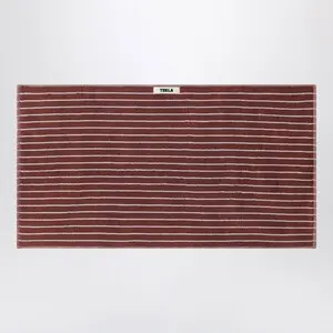 TEKLA Striped Reddish-brown Bath Towel 50x90 Cm - Green