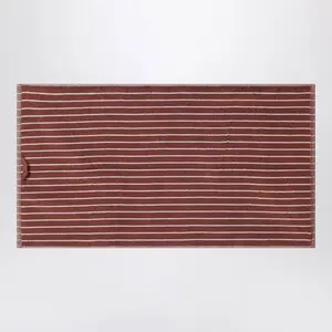 TEKLA Striped Reddish-brown Bath Towel 50x90 Cm
