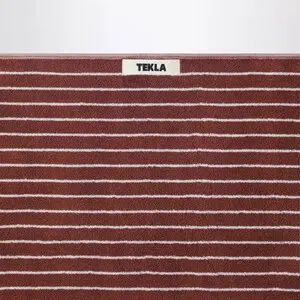 TEKLA Striped Reddish-brown Bath Towel 50x90 Cm