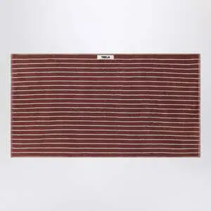 TEKLA Striped Reddish-brown Bath Towel 50x90 Cm - Green
