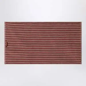TEKLA Striped Reddish-brown Bath Towel 50x90 Cm - Green