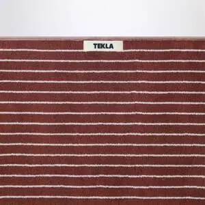 TEKLA Striped Reddish-brown Bath Towel 50x90 Cm - Green