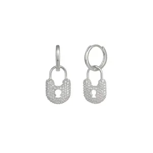 SPERO LONDON Lock Hoop Sterling Earrings - Silver