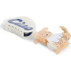 FRASIER STERLING Italian Pup 2-pack Claw Clips - Ivory Multi