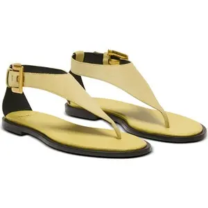 Balmain Gold Tone Sandals For Women