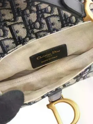 Dior 2010-2026 Mini Oblique Canvas Saddle Bag - Brown