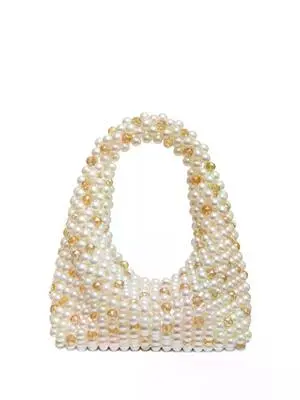 0711 TBILISI Jodie Beaded Clutch Bag - Neutrals