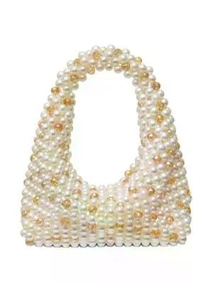 0711 TBILISI Jodie Beaded Clutch Bag - Neutrals
