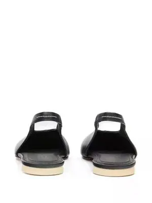 MAISON MARGIELA Square-toe Slingback Flat Pumps - Black