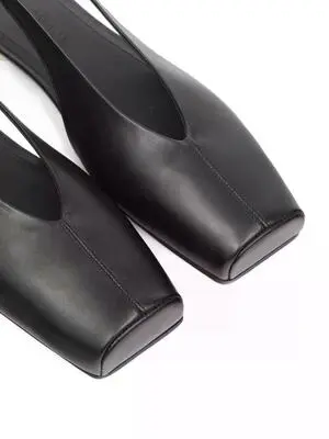 MAISON MARGIELA Square-toe Slingback Flat Pumps - Black
