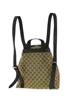 Gucci 1990-2000s Gg Drawstring Backpack