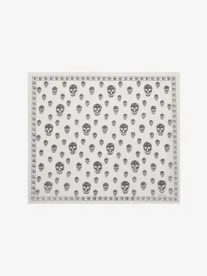 Alexander McQueen Classic Silk Skull Scarf - Ivory/black