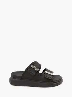Alexander Mcqueen Silver Tone Slides Slipper