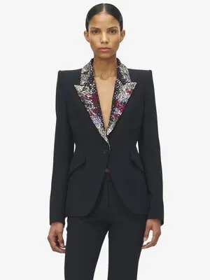 Alexander McQueen Embroidered Lapel Jacket