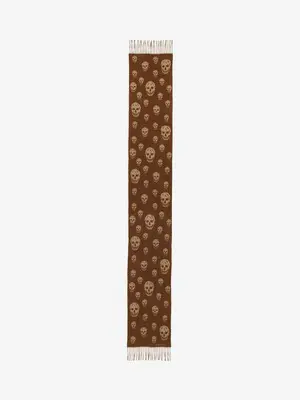 Alexander McQueen Double Face Skull Scarf - Light Brown/camel