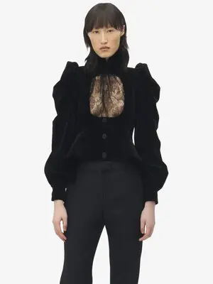 Alexander McQueen Velvet Panel Jacket
