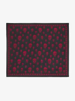 Alexander McQueen Classic Skull Foulard - Black/red