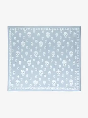Alexander McQueen Classic Silk Skull Scarf - Blue