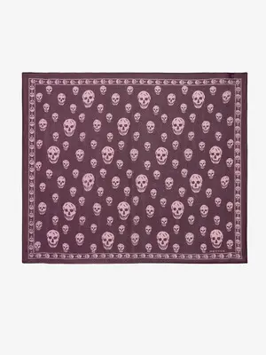 Alexander McQueen Classic Skull Foulard - Burgundy