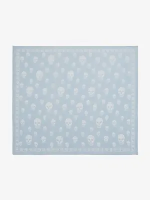 Alexander McQueen Classic Skull Foulard - Light Blue