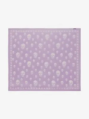 Alexander McQueen Classic Skull Foulard - Lilac/ivory