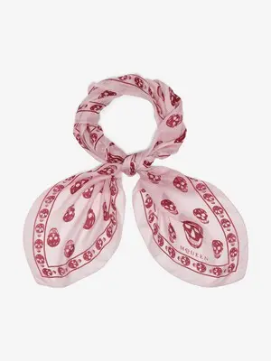 Alexander McQueen Classic Skull Foulard - Pink