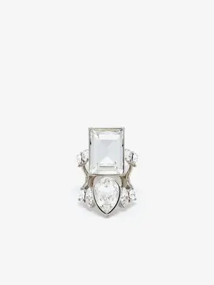 Alexander McQueen Crystal Cocktail Ring