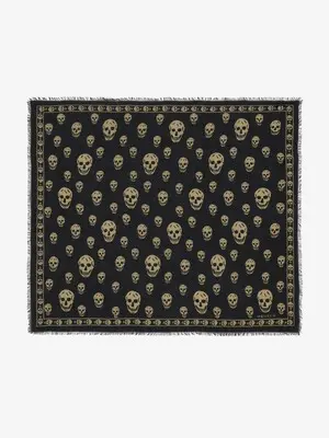 Alexander McQueen Classic Skull Foulard Black/light Brown