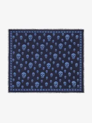 Alexander McQueen Classic Skull Foulard - Indigo
