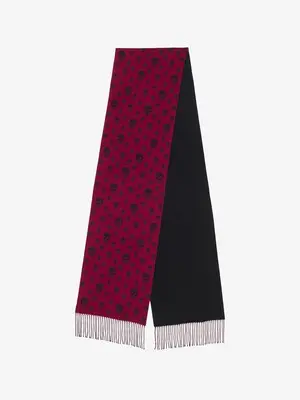 Alexander McQueen Double Face Skull Scarf - Crimson/black