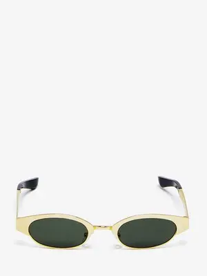 Alexander McQueen Ellipse Metal Sunglasses - Gold