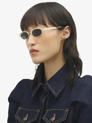 Alexander McQueen Ellipse Metal Sunglasses