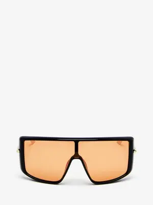 Alexander McQueen T-bar Visor Sunglasses - Black/orange