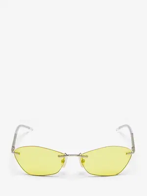 Alexander McQueen T-bar Slim Sunglasses - Yellow