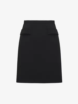 Alexander McQueen Wool Gabardine Pencil Skirt