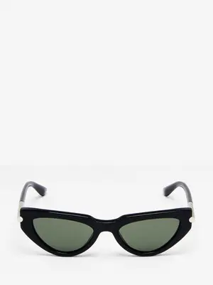 Alexander McQueen T-bar Cat-eye Sunglasses - Black/grey