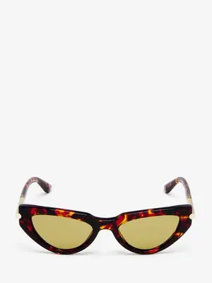 Alexander McQueen T-bar Cat-eye Sunglasses - Brown/green