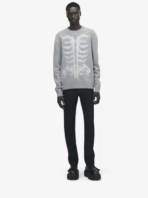 Alexander McQueen Lace Ribcage Embroidery Jumper