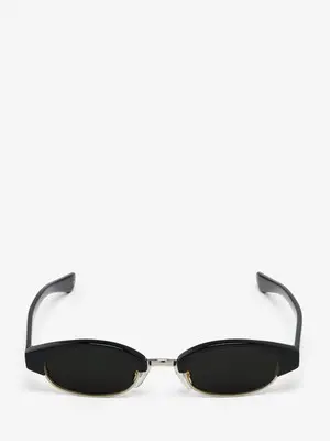 Alexander McQueen Ellipse Sunglasses - Black/smoke