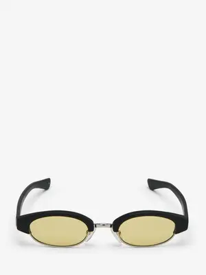 Alexander McQueen Ellipse Sunglasses Black/yellow